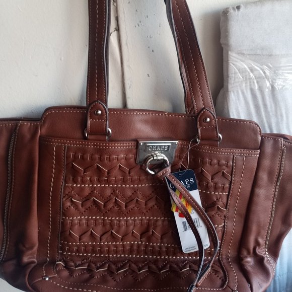 Chaps | Bags | Chaps Brown Leather Aztec Boho Fringe Gypsy Bag | Poshmark